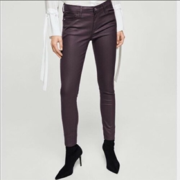 Mango | Jeans | Mng Denim Tees Skinny Ankle Coated Jeans In Shimmy Plum ...